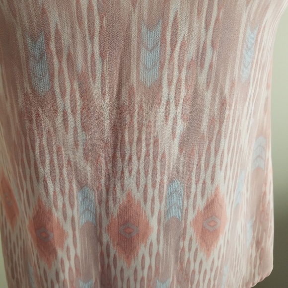 Mudd | Tops | Mudd Pink And Blue Diaphanous Scoop Neck Tank Top | Poshmark